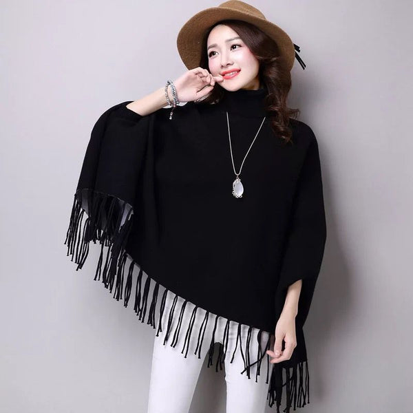 PLAIN PONCHO - BLACK – Zipwear